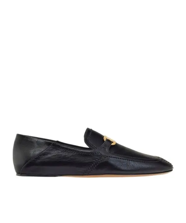 FERRAGAMO Elaine Leather Loafers - Black