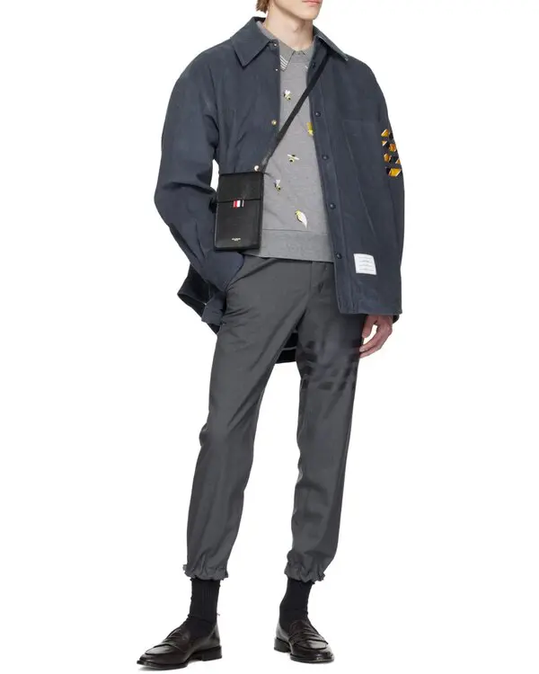 Thom Browne Embroidered Crewneck Sweatshirt - Medium Gray