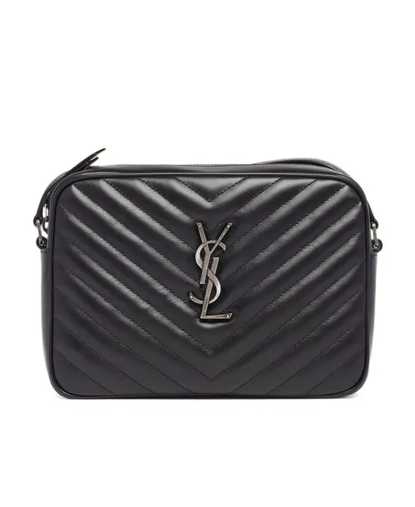 Saint Laurent Lou Logo Plaque Camera Bag - Black