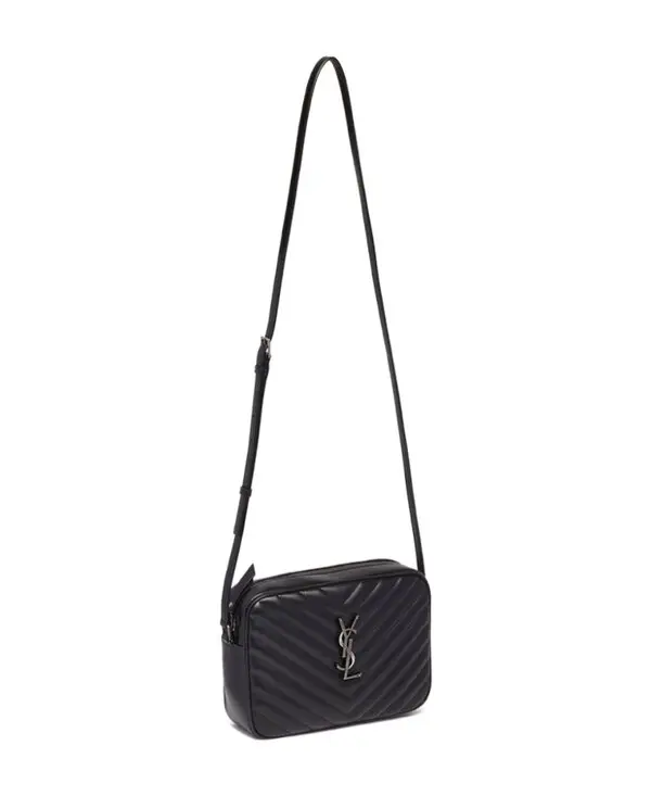 Saint Laurent Lou Logo Plaque Camera Bag - Black