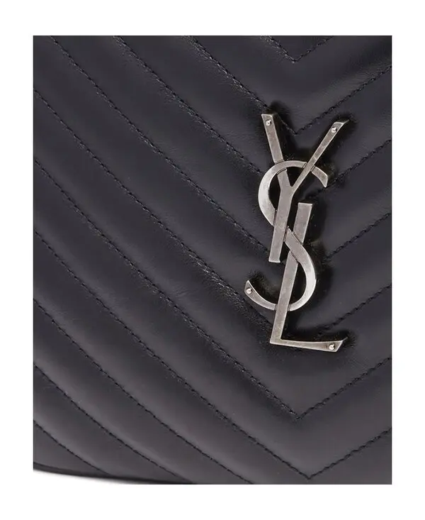 Saint Laurent Lou Logo Plaque Camera Bag - Black