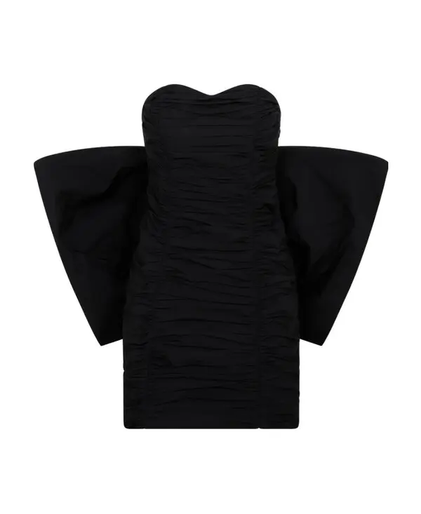 ROTATE BY BIRGER CHRISTENSEN Strapless Heart-shaped Neckline Mini Dress With Oversized Bow