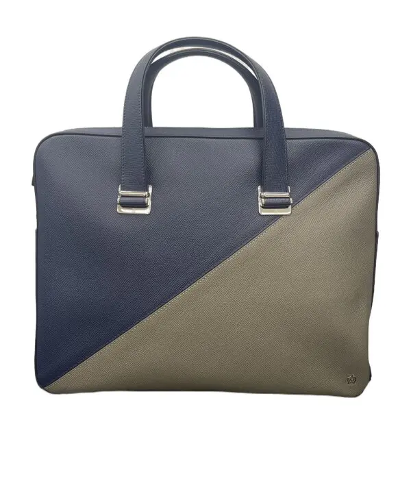 Dunhill Color-blocked Zipper Handbag - Black