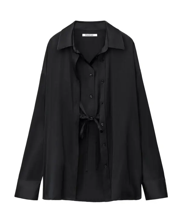 Alexander Wang Layered Satin Shirt - Black