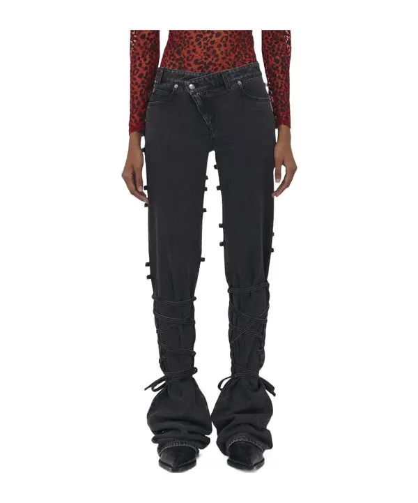 Alexander McQueen Low-rise Tied Jeans - Black