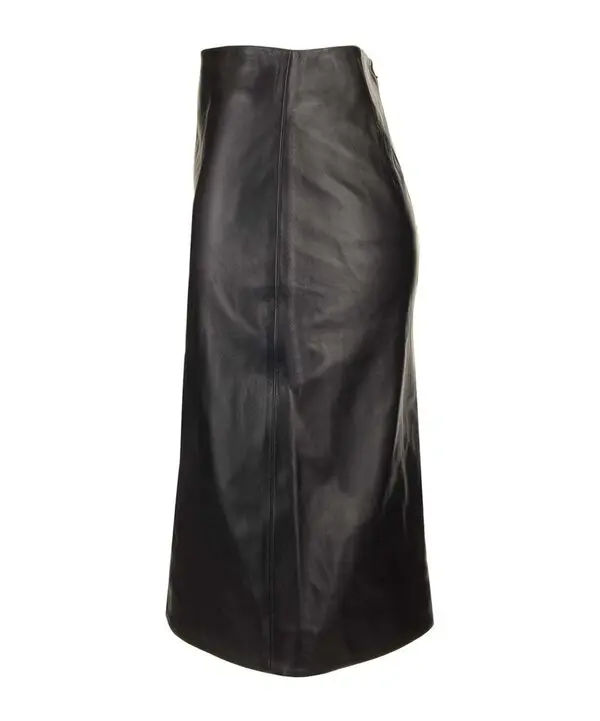 LOULOU STUDIO Leather Front Slit Skirt