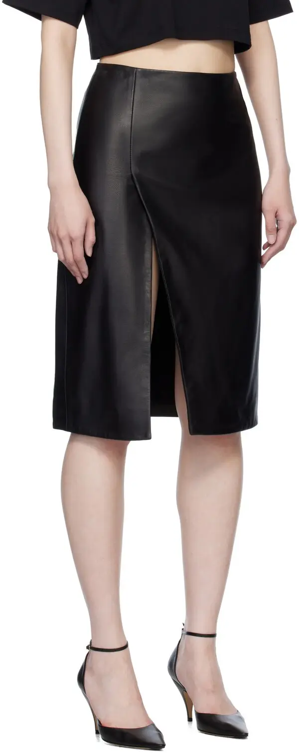 LOULOU STUDIO Leather Front Slit Skirt
