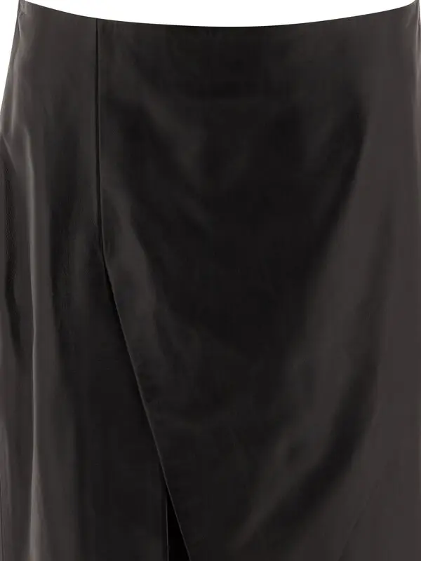 LOULOU STUDIO Leather Front Slit Skirt