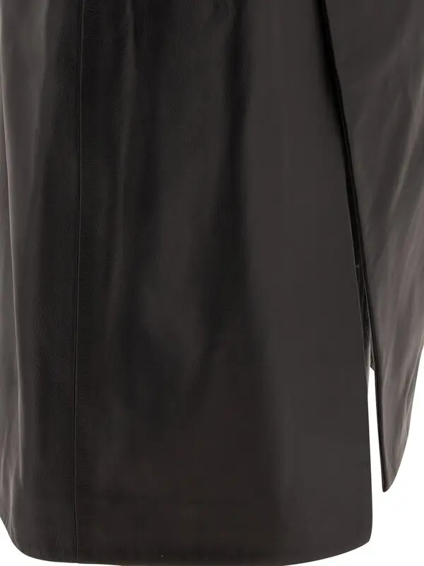 LOULOU STUDIO Leather Front Slit Skirt
