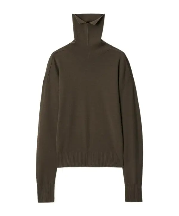 Burberry Equestrian Knight Motif Roll-neck Jumper - Military