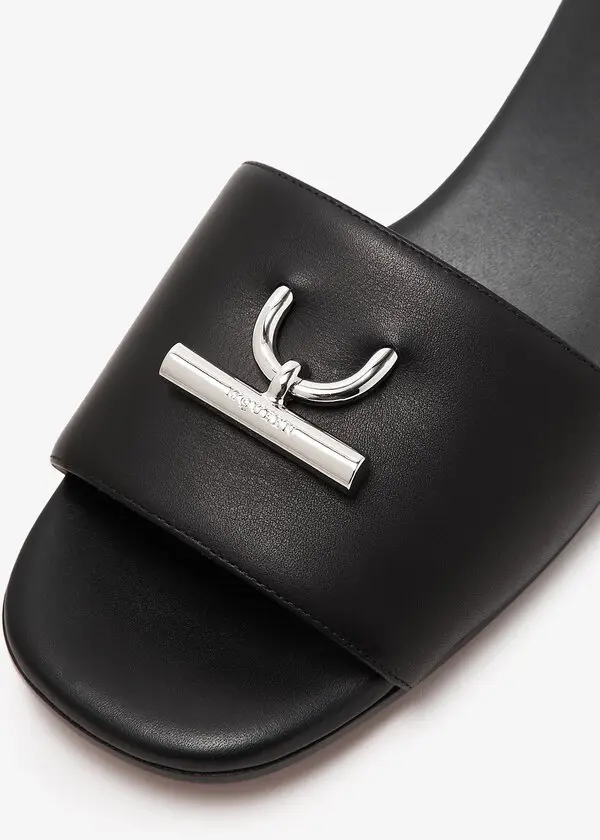 Alexander McQueen Arc Slip-on Slides With Silver Hardware