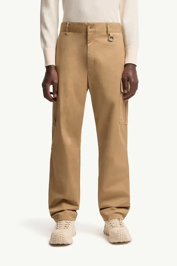 Moncler Button Detailed Straight-leg Cargo Pants - Beige