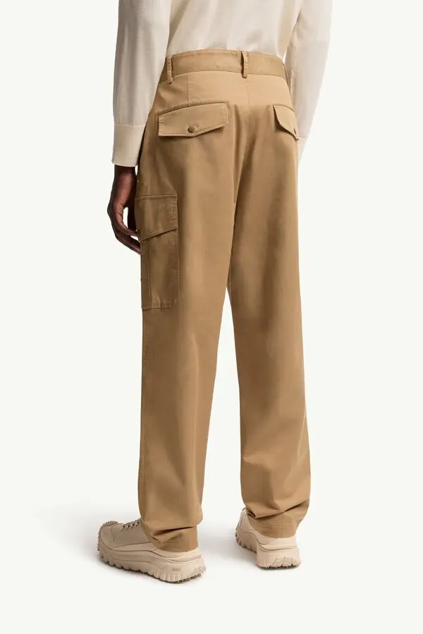 Moncler Button Detailed Straight-leg Cargo Pants - Beige