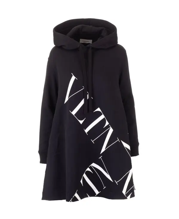 Valentino Garavani Logo Printed Oversized Hooded Sweater
