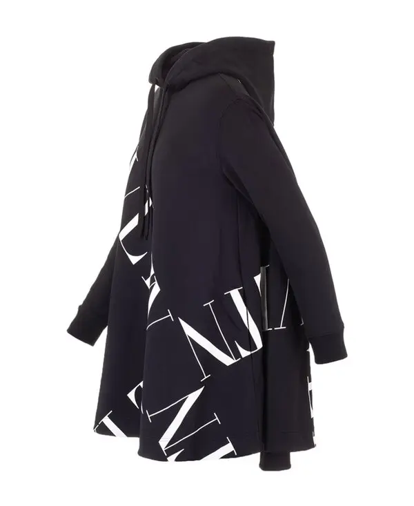 Valentino Garavani Logo Printed Oversized Hooded Sweater