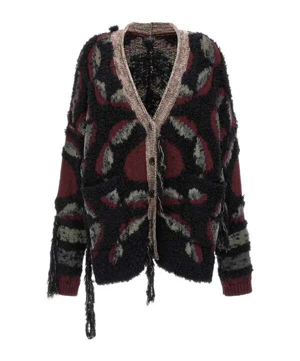Etro Oversized Fringed Cardigan - Black