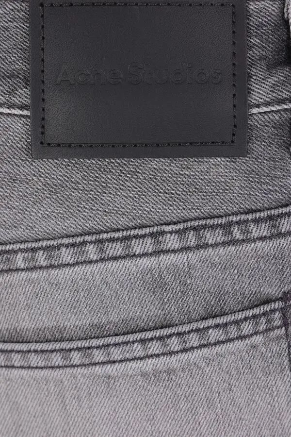 Acne Studios Logo-patch Wide Leg Denim Jeans - Gray