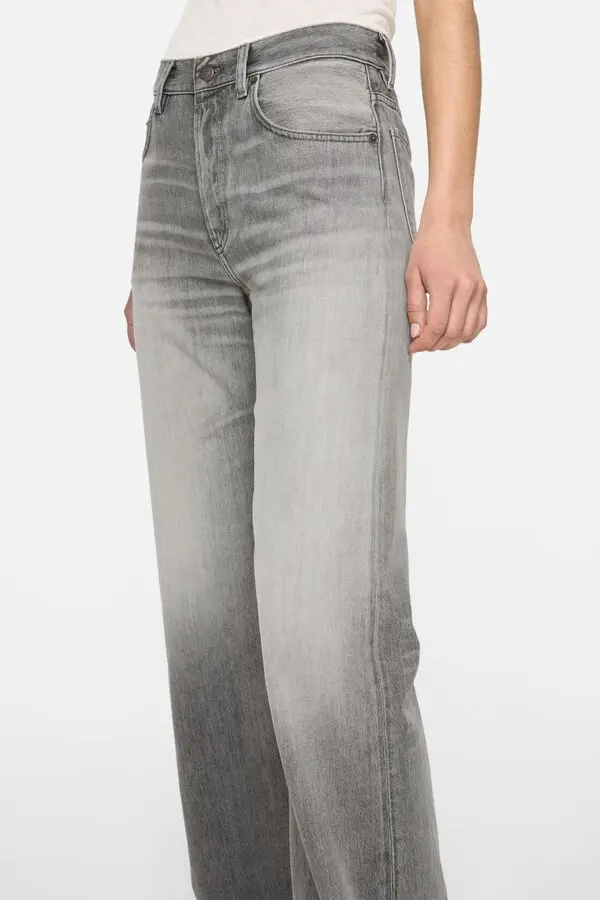 Acne Studios Logo-patch Wide Leg Denim Jeans - Gray