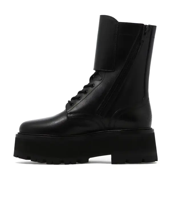 Celine Leather Ankle Boots With Chunky Lug Sole