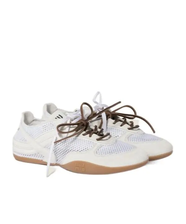 Miu Miu Gymnasium Mesh Panel Sneakers - White