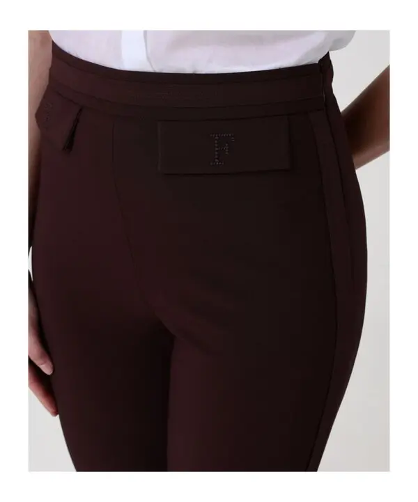 Elisabetta Franchi Stretched Cropped Trousers With Embroidered Logo