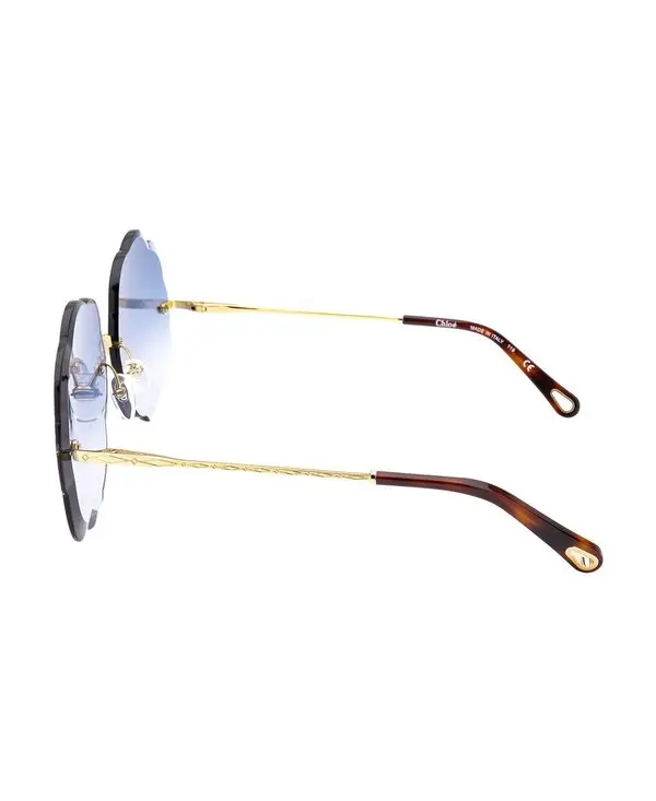 Chloé Logo Rimless Sunglasses - Blue