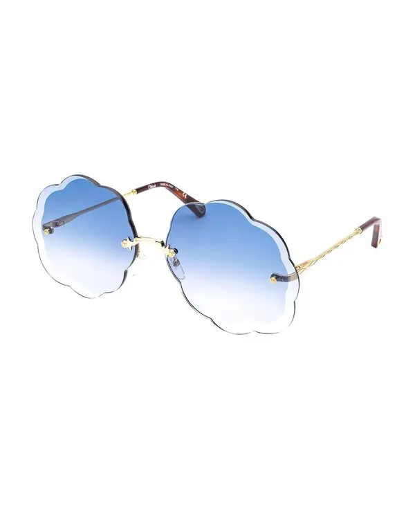 Chloé Logo Rimless Sunglasses - Blue