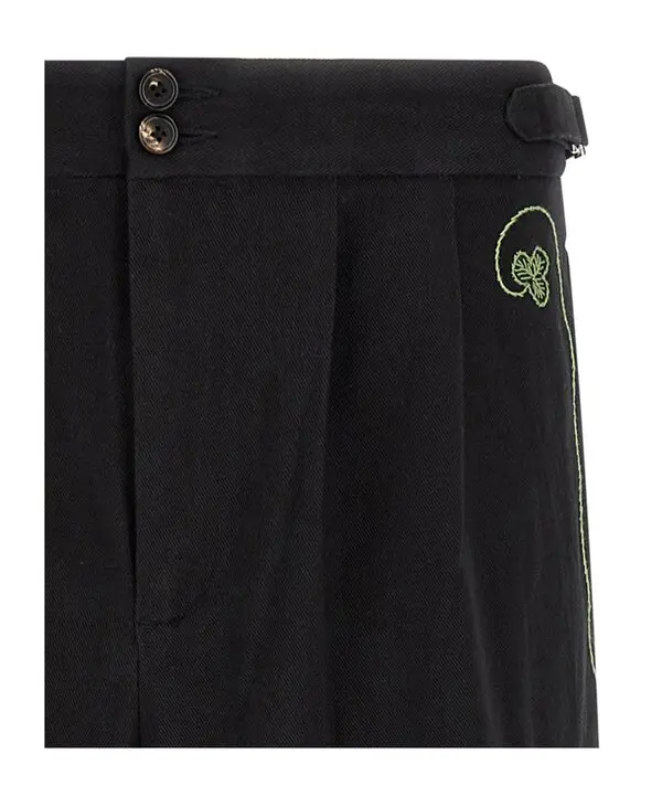 BODE Embroidered Clover Cropped Trousers - No
