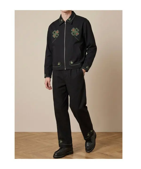 BODE Embroidered Clover Cropped Trousers - No