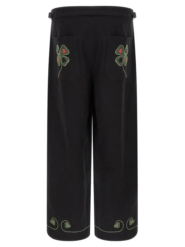 BODE Embroidered Clover Cropped Trousers - No