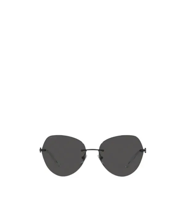 BVLGARI Engraved Logo Geometric Frame Sunglasses - Black