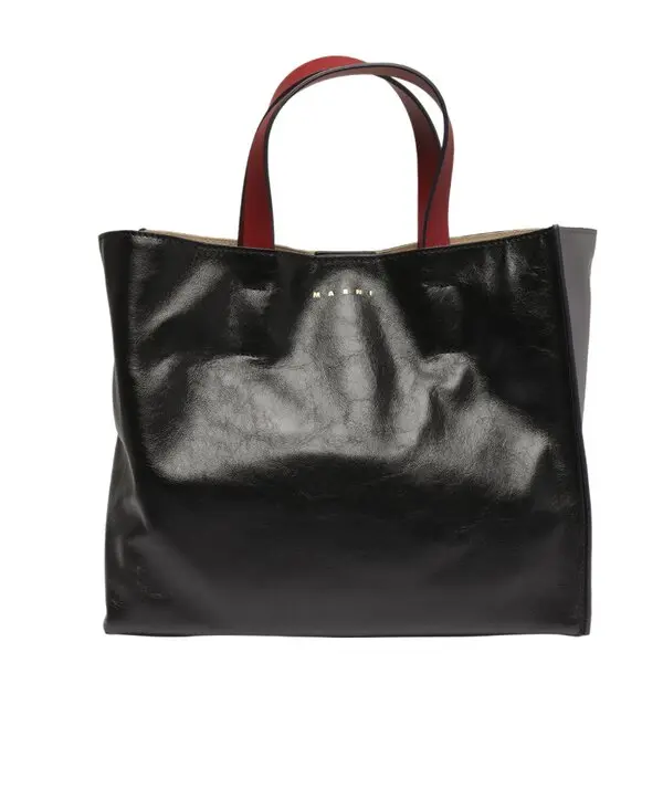 Marni Logo-stamp Leather Tote Bag