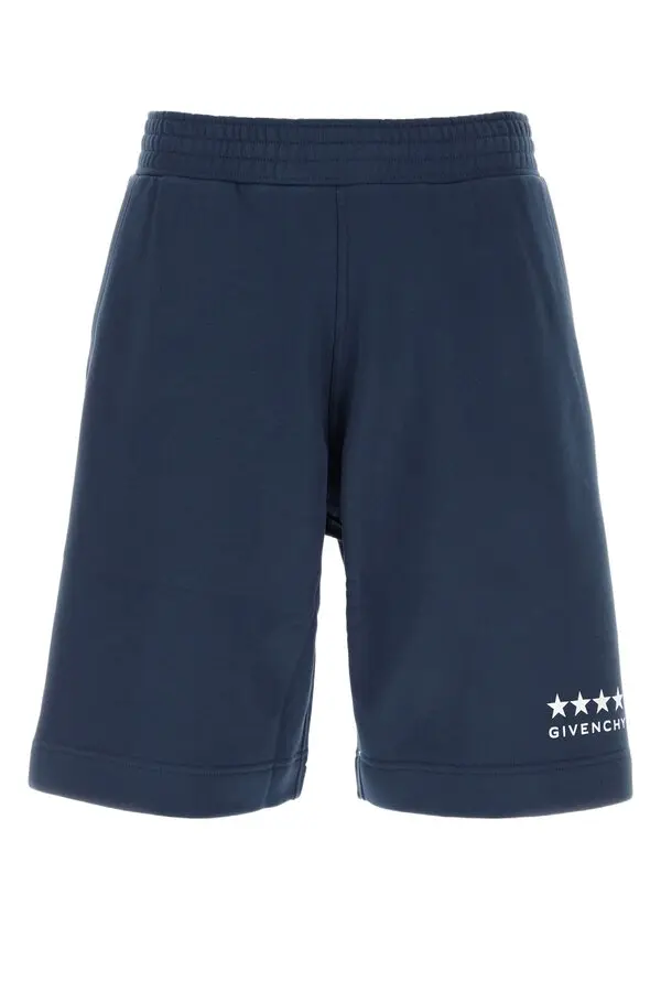 Givenchy Logo Print Elasticated Waist Shorts - Blue
