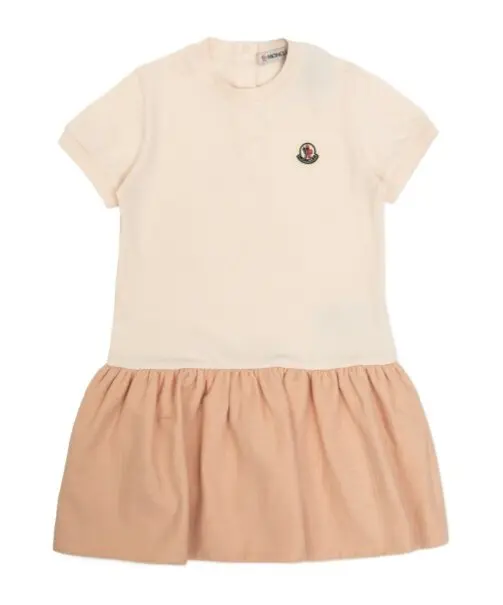 Moncler Logo Patch Gathered Dress - Pink