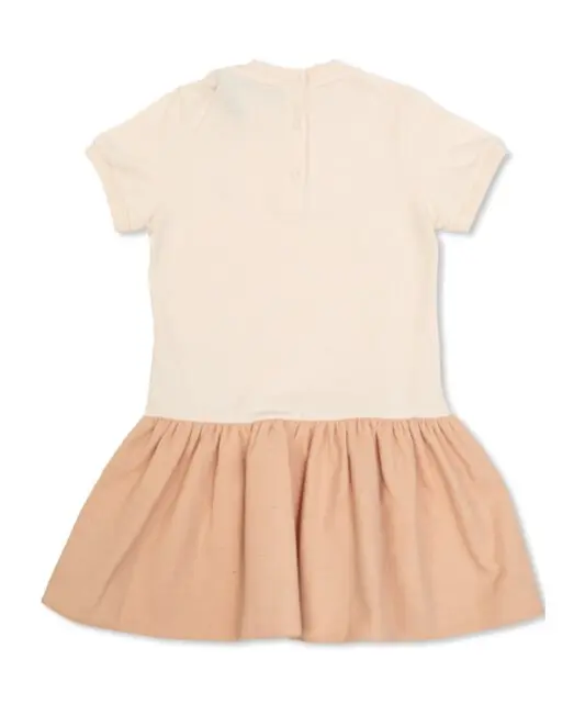 Moncler Logo Patch Gathered Dress - Pink