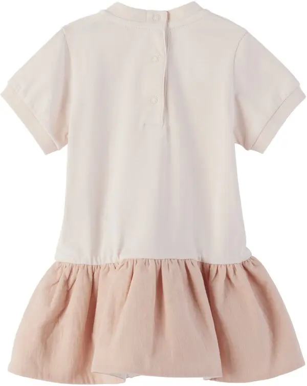 Moncler Logo Patch Gathered Dress - Pink