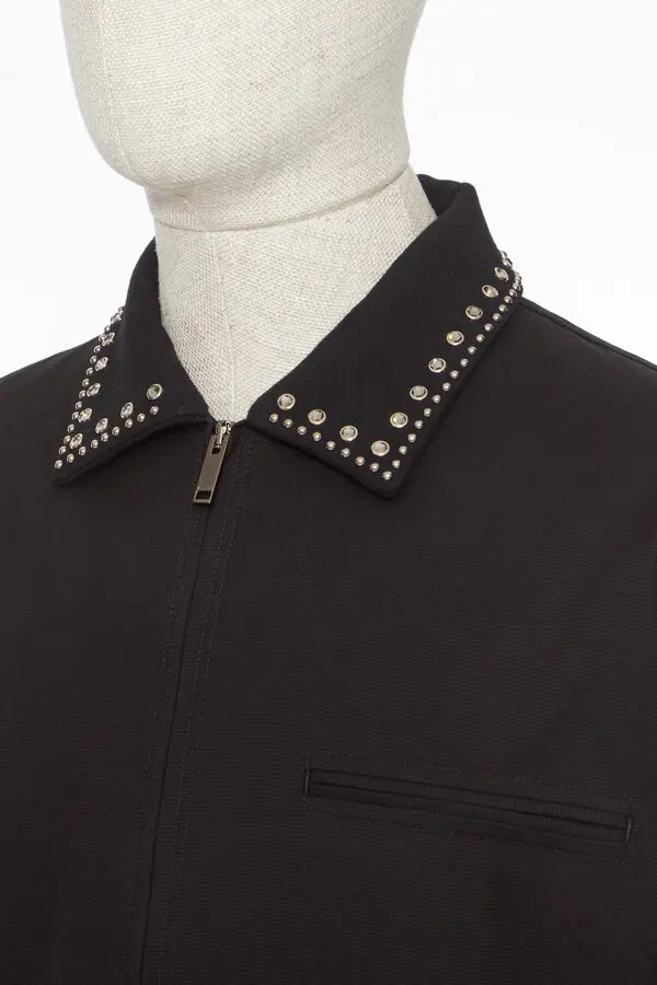 Valentino Garavani Embellished Collar Casual Jacket