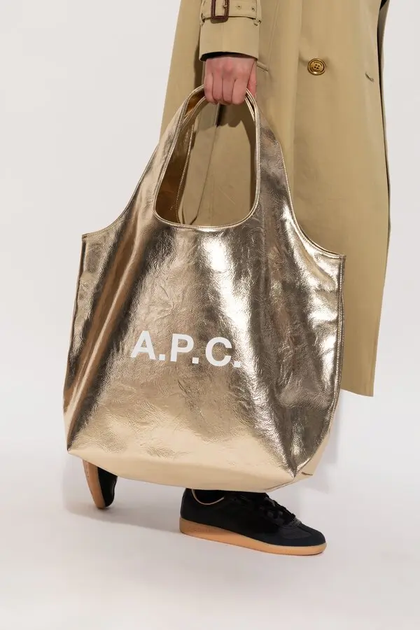 A.p.c. Ninon Logo Shopper Bag - Gold