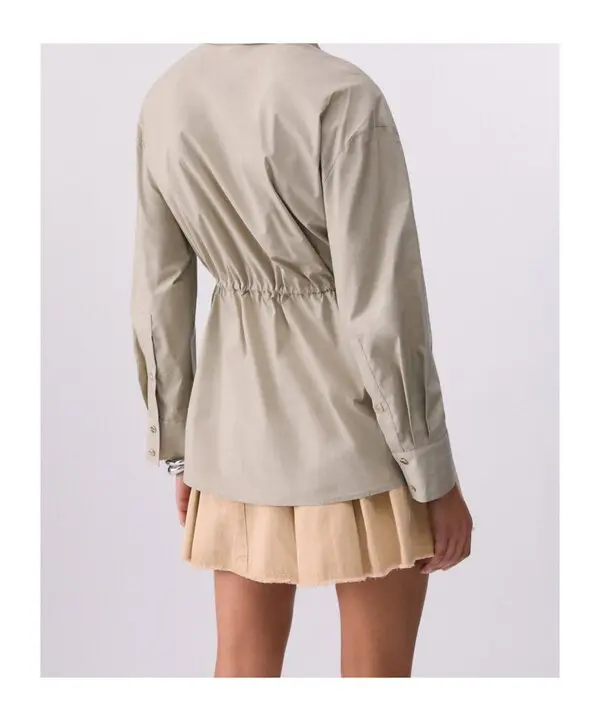 Liu Jo Poplin Shirt With Wide Sleeves And Drawstring Waist