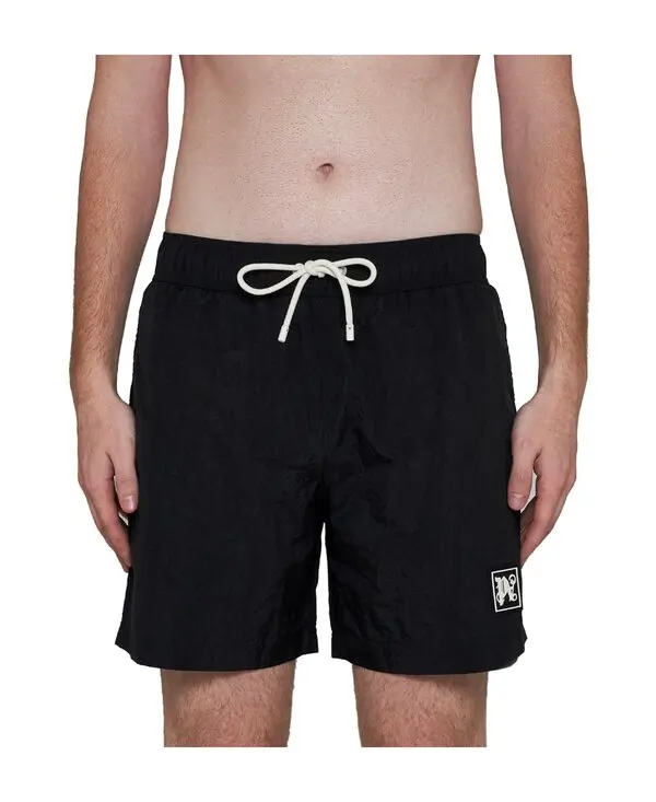 Palm Angels Monogram Patch Drawstring Swimming Shorts