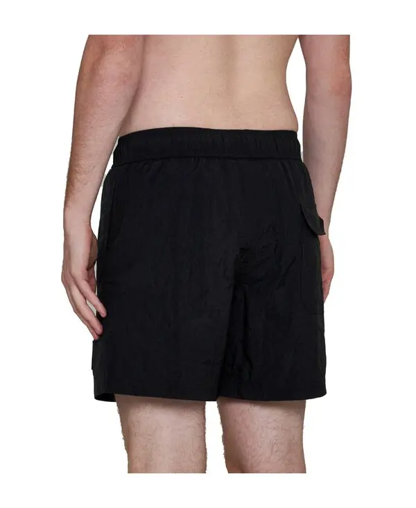 Palm Angels Monogram Patch Drawstring Swimming Shorts
