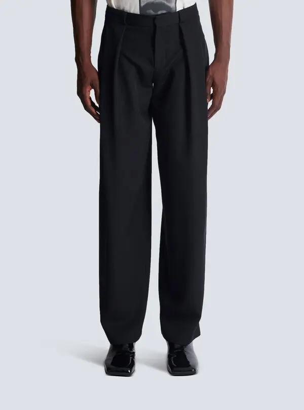 Balmain Pleated Grain De Poudre Trousers