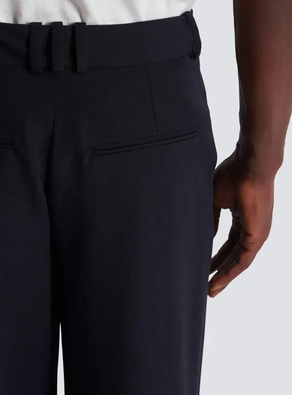 Balmain Pleated Grain De Poudre Trousers