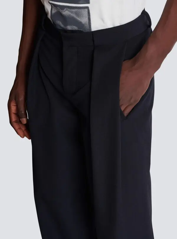 Balmain Pleated Grain De Poudre Trousers