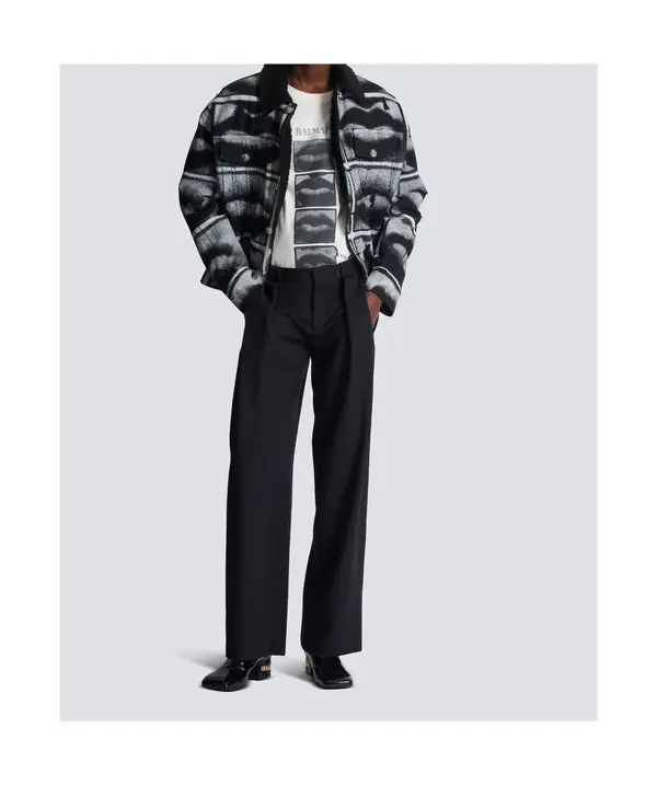 Balmain Pleated Grain De Poudre Trousers