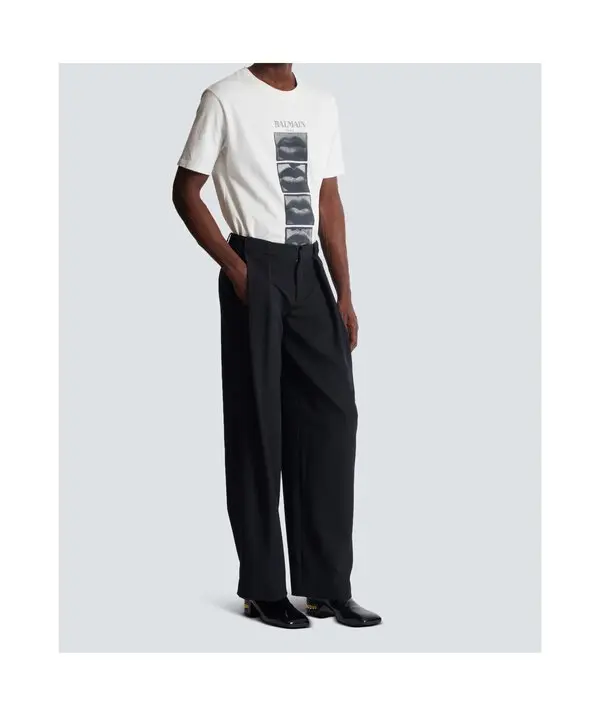 Balmain Pleated Grain De Poudre Trousers