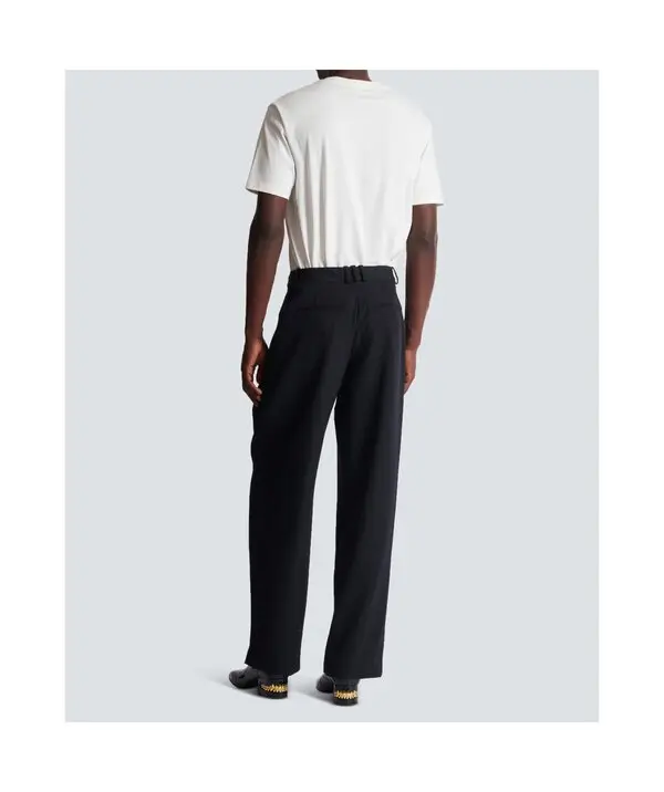 Balmain Pleated Grain De Poudre Trousers