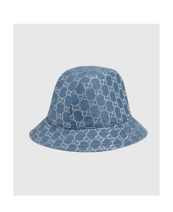 Gucci Gg Lamé Bucket Hat - Blue