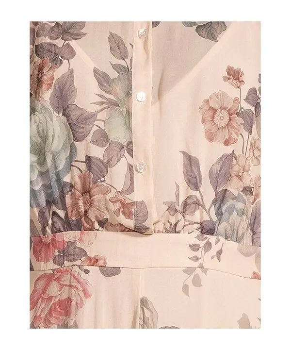 Marella Long Sleeve Floral Printed Midi Dress