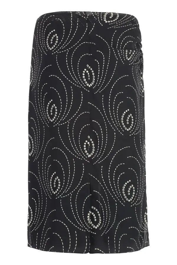 Prada All-over Geometric Patterned Midi Skirt - Black
